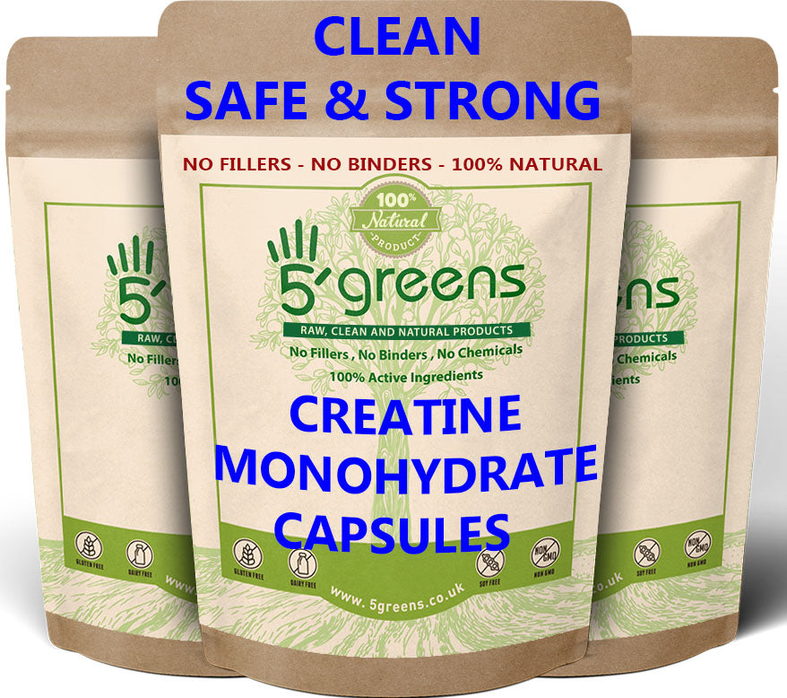 Clean Creatine Monohydrate 750mg Veg Capsules – 5greens
